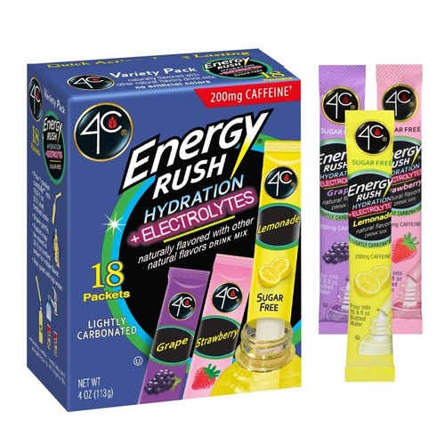 4C Energy Rush PSD with Electrolytes 18ct Variety Pack Stix Lemonade ...
