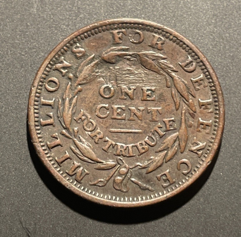 1837 Hard Times Token Millions For Defence Not One Cent Copper Coin | eBay