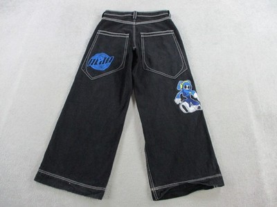 ALAB Pants Mens 30x30 Black Blue Denim Mega 26" Wide Leg Baggy Rave ...