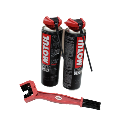 Motul Chain Care Cleaning / Cleaner Lube Brush Kit For Motorcycle ...