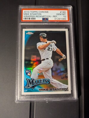2010 Topps Chrome Wrapper Redemption #190 Mike Stanton RC Refractor PSA ...