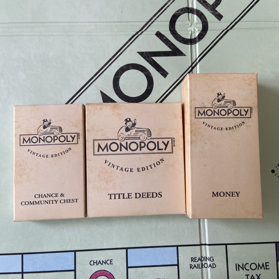Monopoly Vintage Edition Restoration Hardware Wooden Game Board Hasbro ...