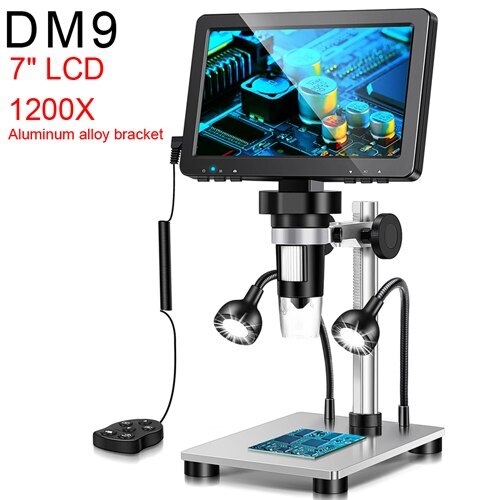 1200X LCD Display 12MP USB Digital Microscope Soldering PCB Inspection ...