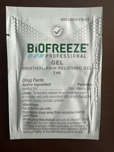 49 Lot Biofreeze Professional Gel Sample 3ml Single Travel Size packets ...