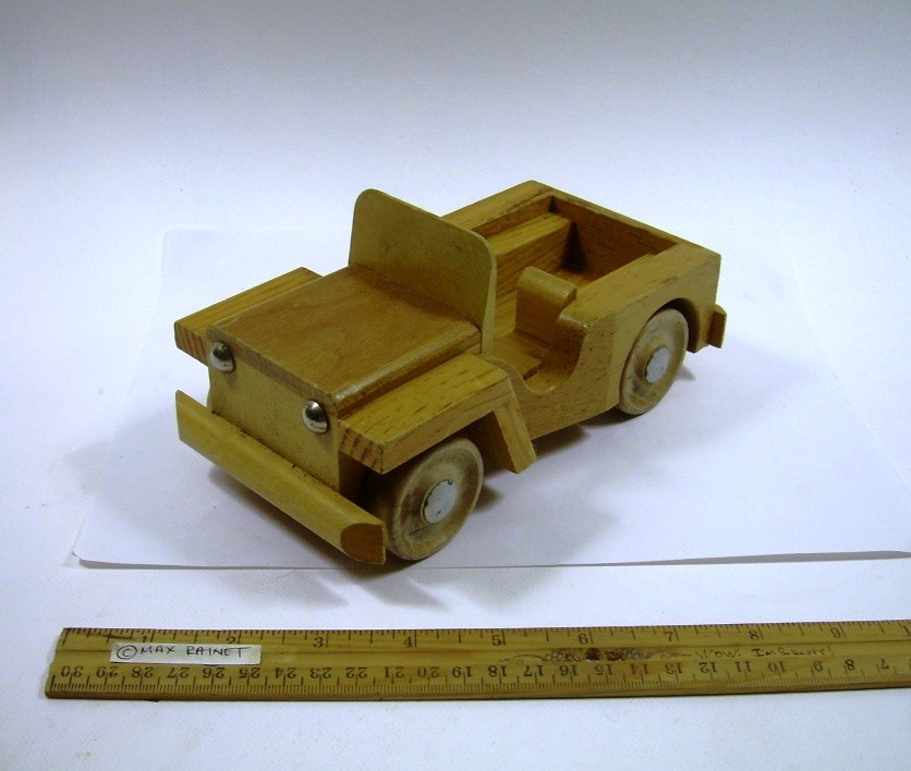 JeeP Nice Vintage Wooden Toy Car Well Made Sturdy Kempro? 1960s Willys ...