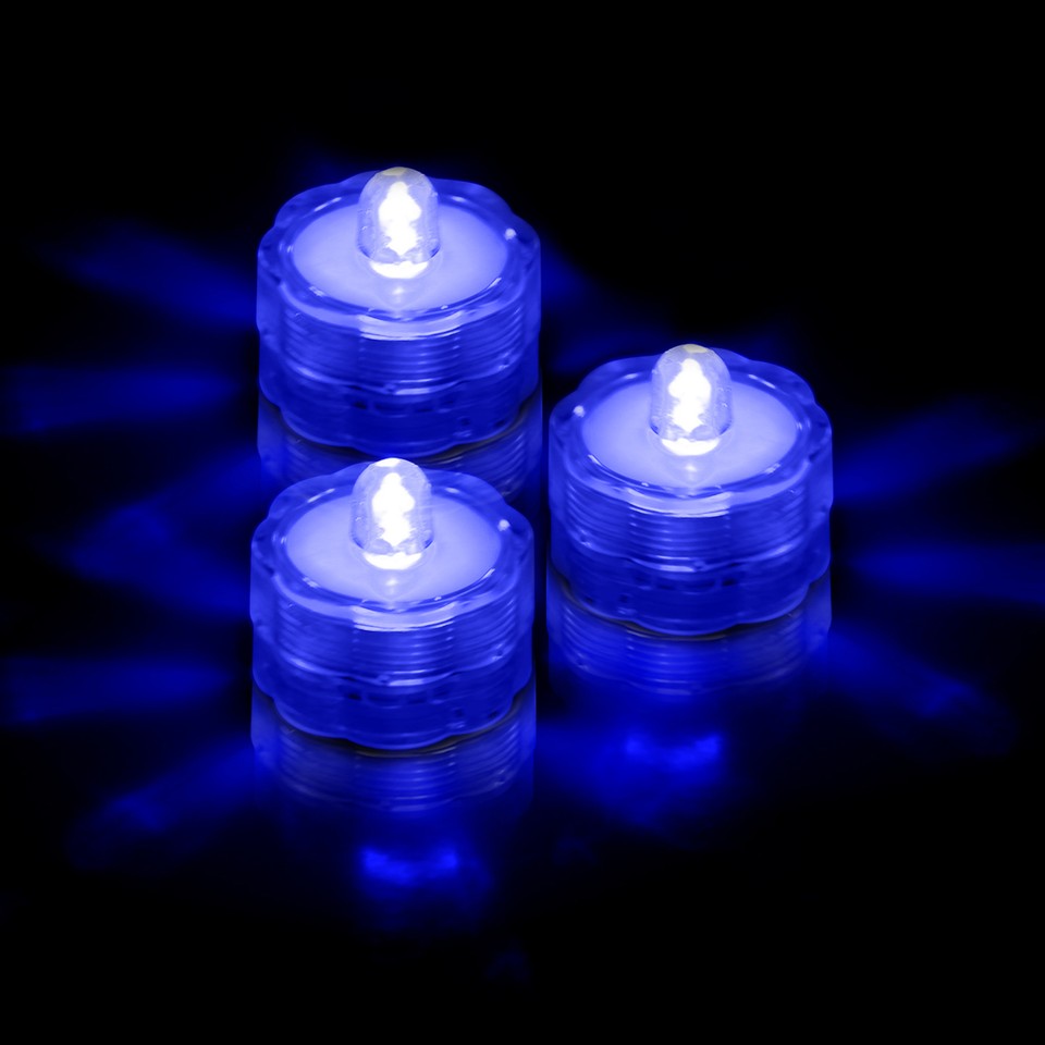 12/24/36 LED Vase Tea Light Candles Submersible Waterproof Wedding ...