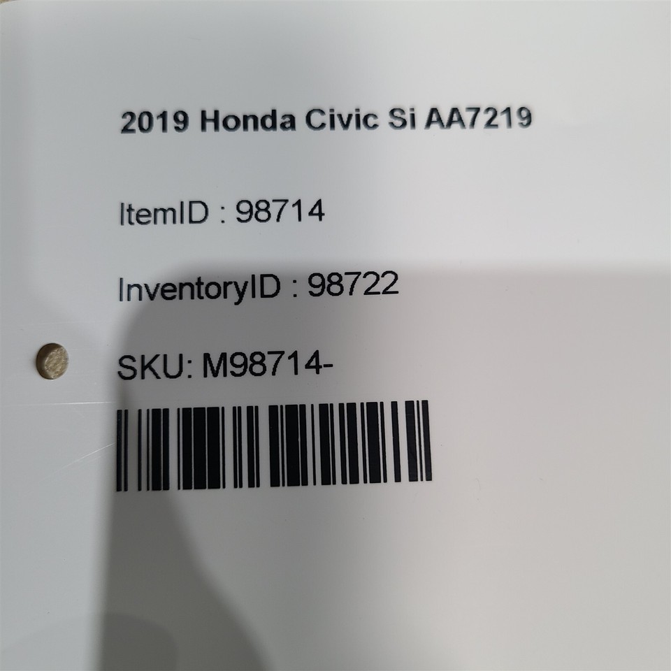 2019 Honda Civic Si Coupe Seats Front Rear Set 2 Door Note AA7219 | eBay