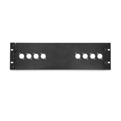 3 Space Hinged Rack Panel w/ 4x4 D Connector Punchout Holes for ATA ...