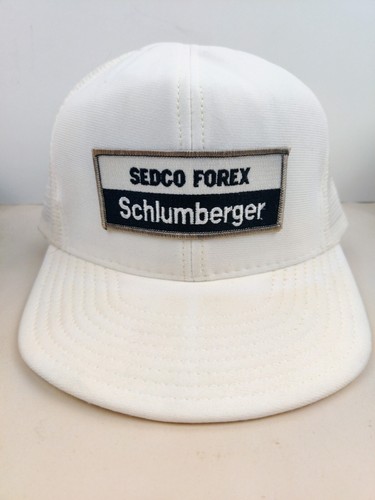 Vintage USA MADE Schlumberger Sedco Forex Patch Trucker Hat Snapback ...
