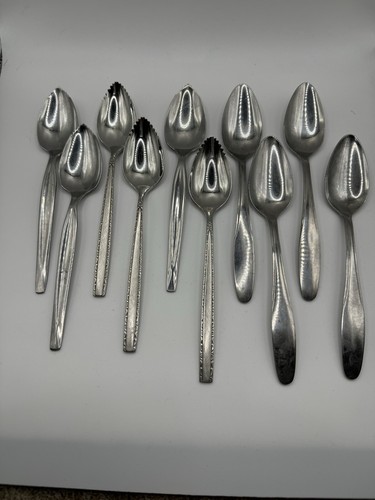 Oneida Grapefruit Spoon Serated Edge Flatware Mixed Lot Of 10 WM Rogers ...