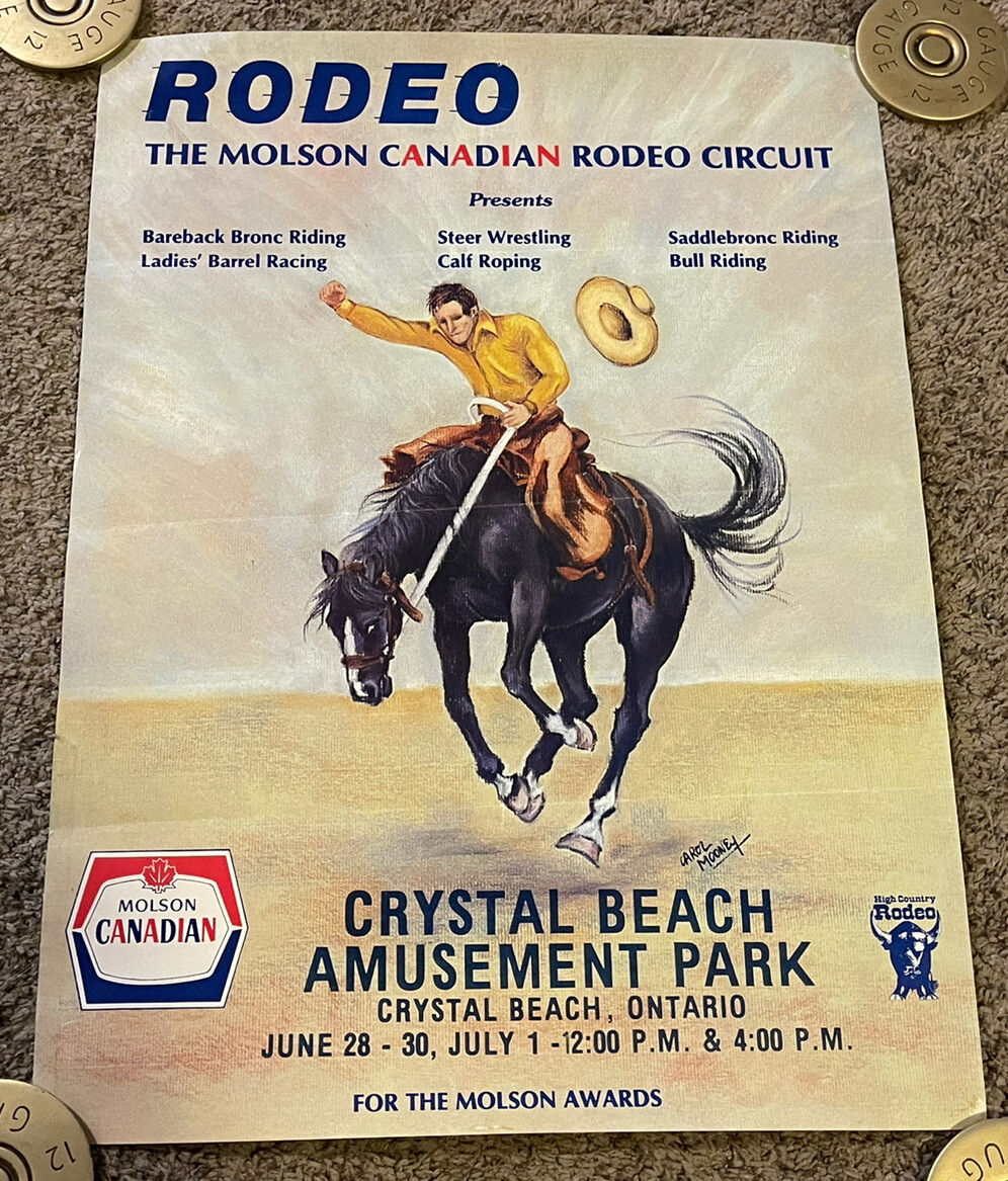 Vintage Molson Canadian Rodeo Poster, Crystal Beach, Ontario, 16 1/2 x ...