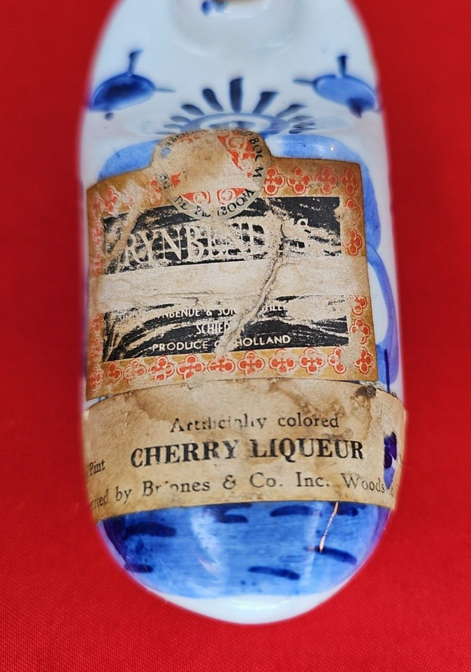 Vintage DELFT Clog Liqueur Bottle Shoe w/ Cork Blue RYNBENDE Distillery ...
