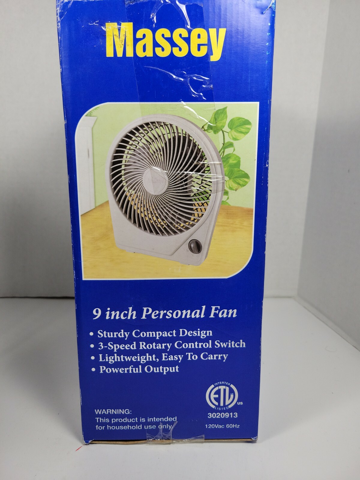 9" 3-Speed Personal Desk Fan AC Powered Massey BF-902 for sale online ...