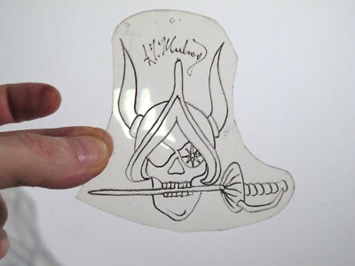 vtg 1960s 1970s Tattoo acetate stencil Spaniard Conquistador Skull ...