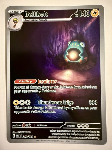 Pokemon Card TCG - Bellibolt 201/197 Illustration Rare Obsidian Flames ...