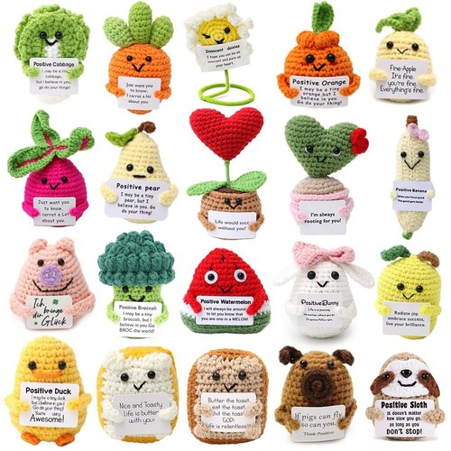 20PCS Crochet Animals with Positive Messages, Positive Crochet Animals ...