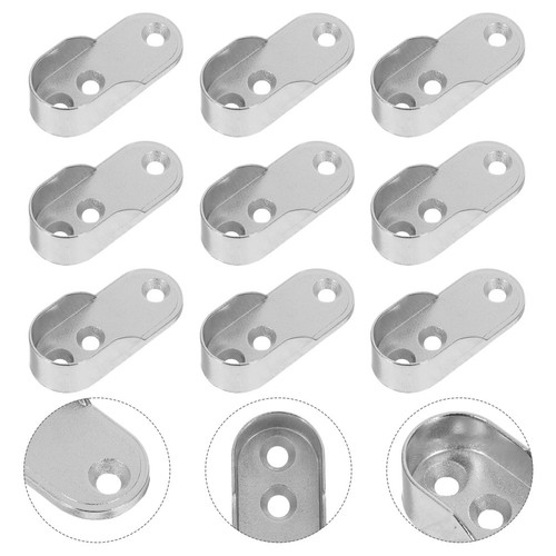 20pcs Oval Closet Rod Holders with Screws - U-Shaped Wardrobe Pole End ...