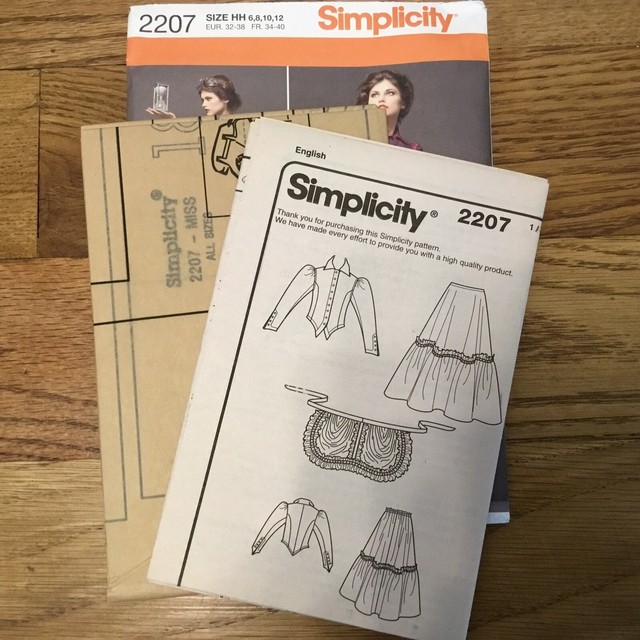 Pattern Simplicity 2207 Steampunk Victorian Goth Skirt Jacket 14 20 for ...