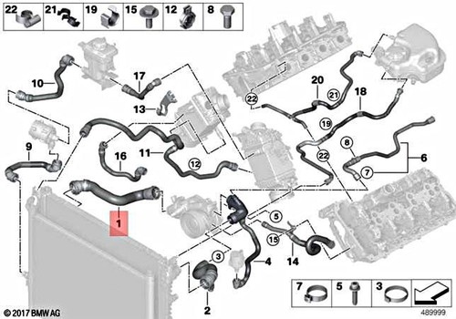 Genuine BMW G11 G12 G14 G15 G30 750i 750iX 750Li Hose Radiator ...