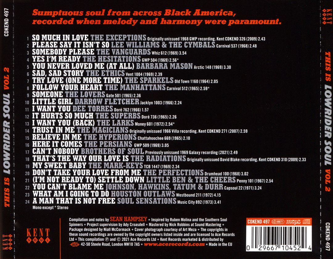 VARIOUS ARTISTS THIS IS LOWRIDER SOUL, VOL. 2 NEW CD 29667104524| eBay