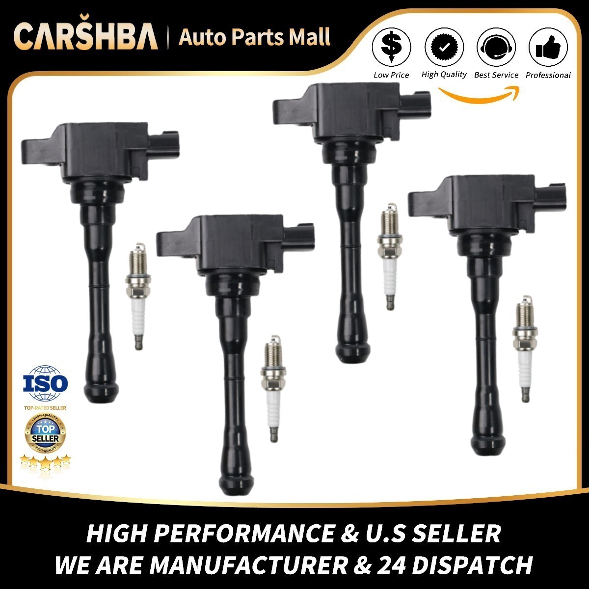 UF659 spark plugs+Ignition Coil For Nissan Sentra Juke Rogue Sport 2L ...