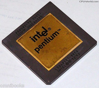 Intel Pentium 90 MHz Vintage CPU SX957 w Heat Spreader A80502-90 GOLD ...