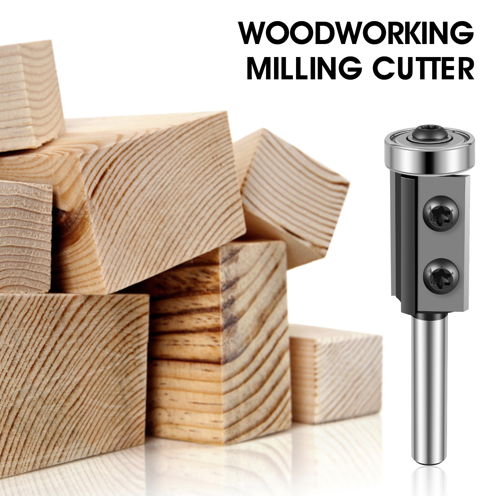 Woodworking Milling Cutter Flush Durable Edged Upper Bearing Trimming ...