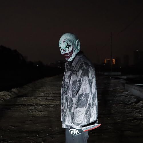 Horror Clown Mask Scary Evil Killer Halloween Cosplay Mask Creepy Demon ...