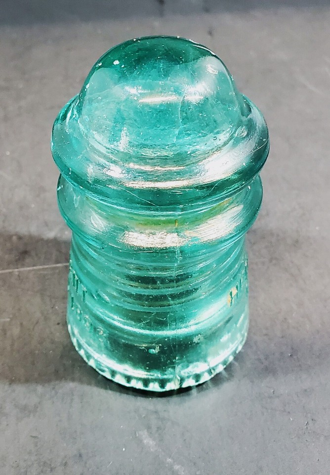 Antique Turquois Blue Glass Insulator Hemingray No 9 - Patent May 2 ...