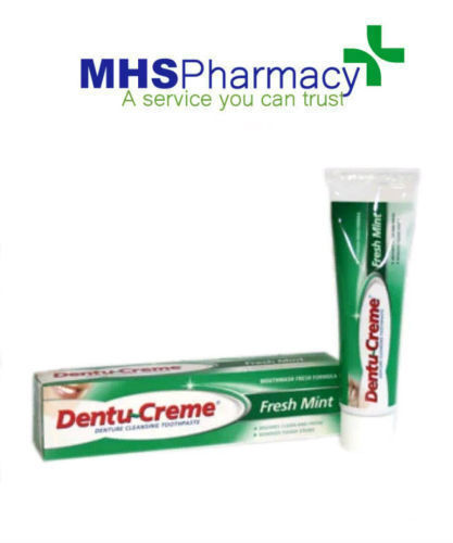Dentu-creme fresh mint denture cleaning toothpaste dentu creme 75ml x 3 ...