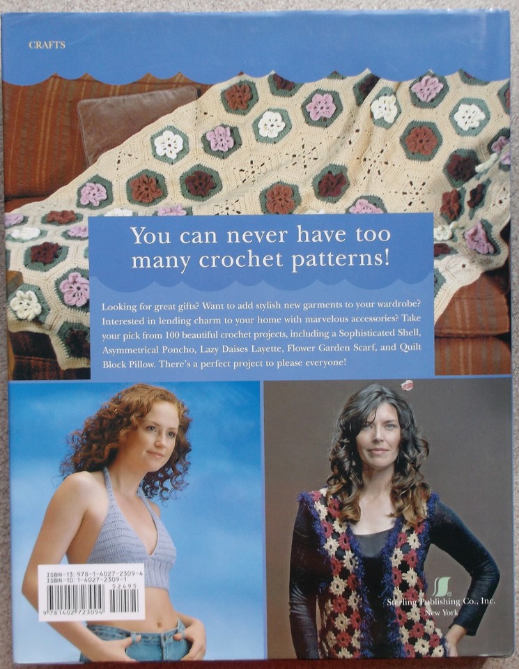 100 CROCHET PROJECTS designs patterns hardcover 2006 9781402723094| eBay