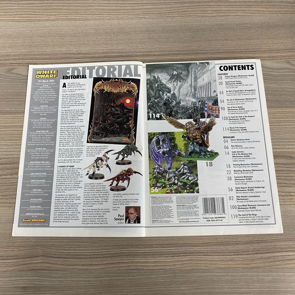 WHITE DWARF ISSUE NO 291 WARHAMMER LOTR 40,000 40K MAGAZINE MARCH 2004 ...