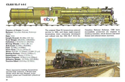 CN CANADIAN NATIONAL RAILWAYS CLASS UL-F 482 1944 LOCOMOTIVE D.AVERY ...
