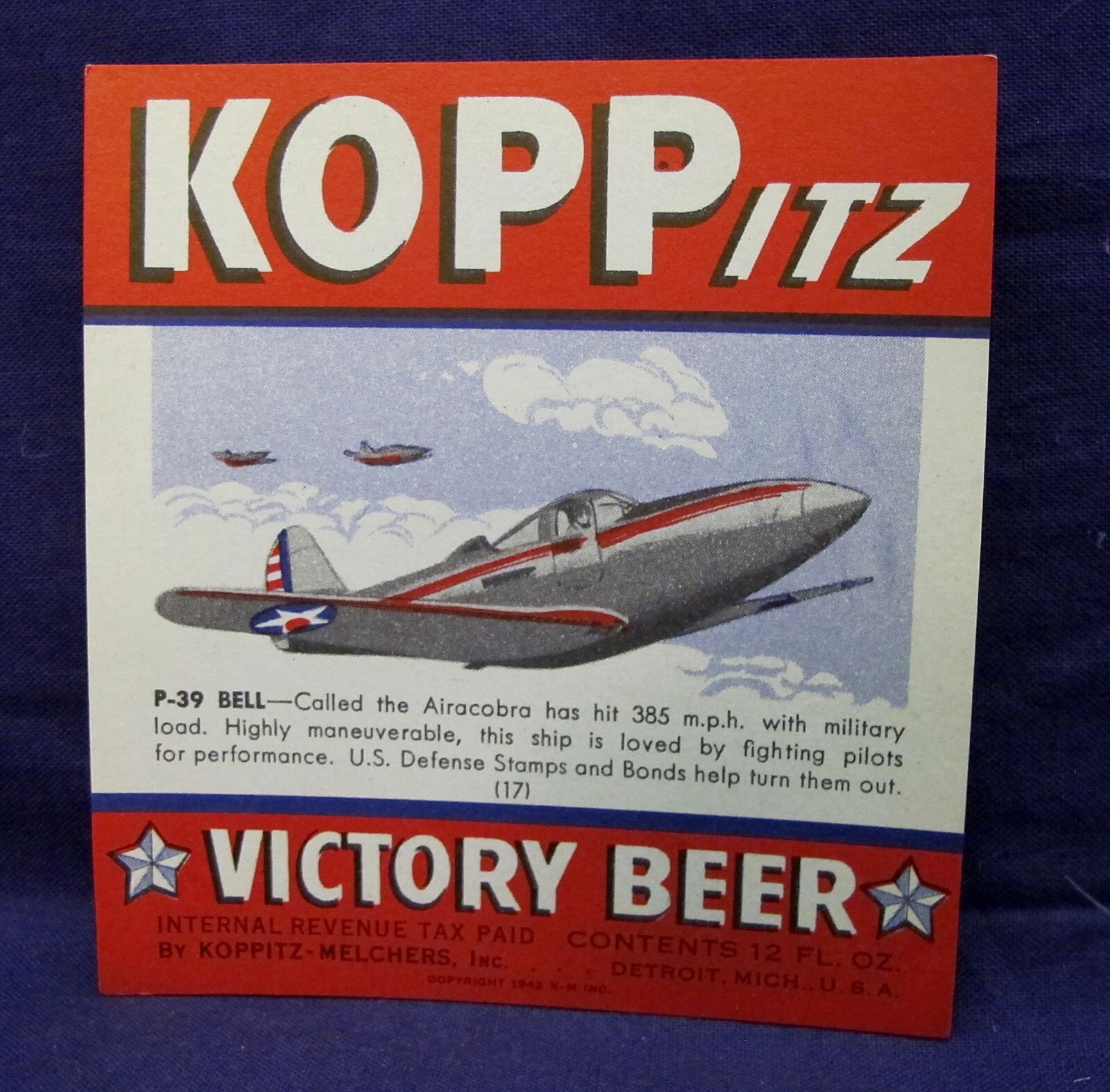 WW2 Koppitz Victory Label! Detroit Michigan Melchers ~ Never Placed on ...