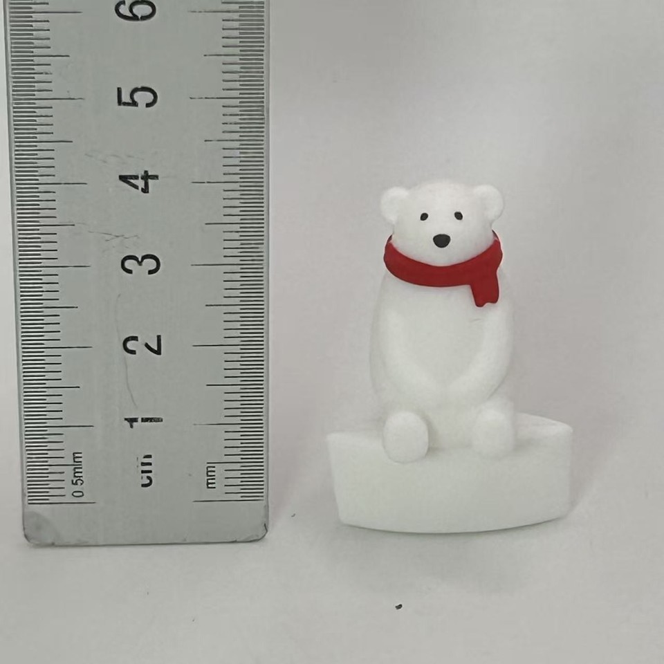 Decole Concombre Polar Bear with Red Scarf on Ice Miniature Kawaii ...