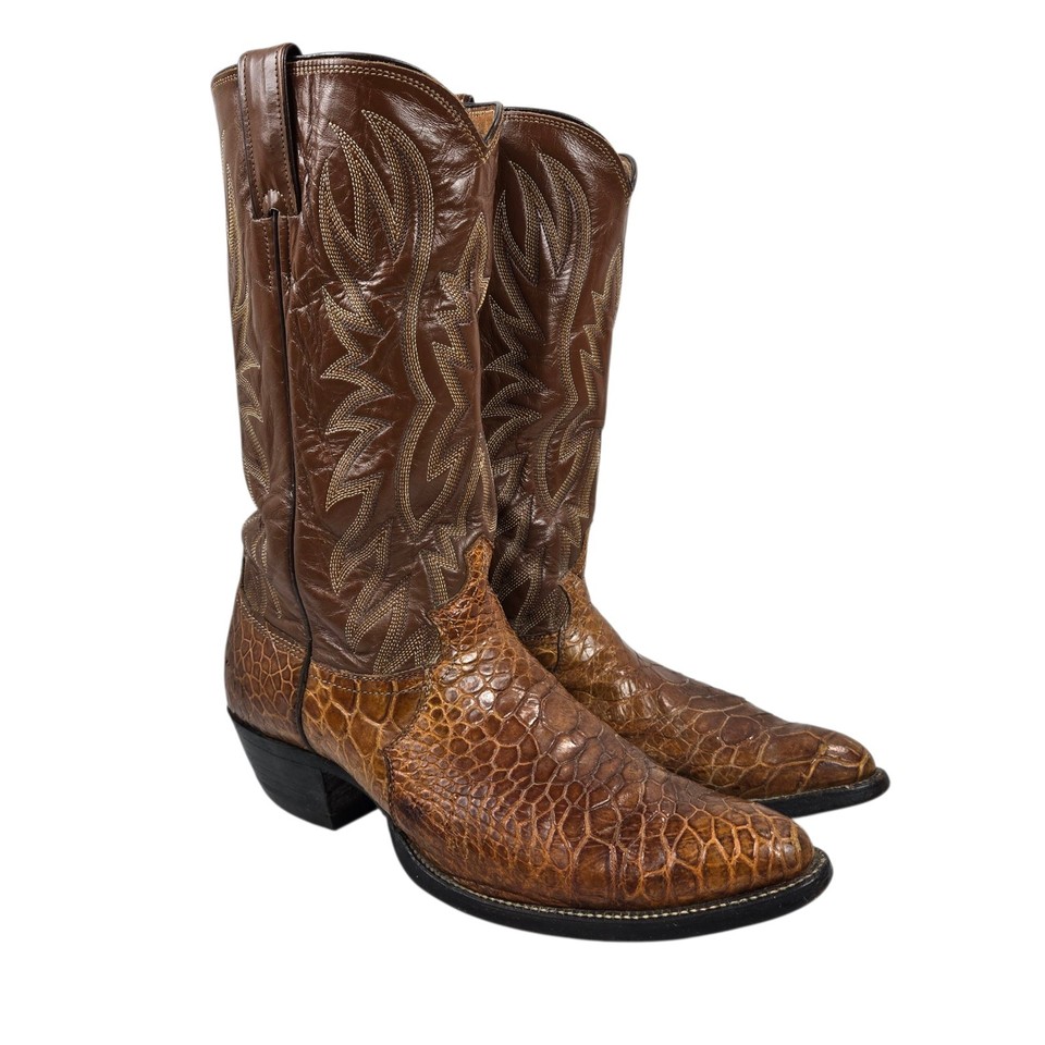 Vintage Justin Sea Turtle Print Cowboy Boots 9302 Mens 10 D Brown ...