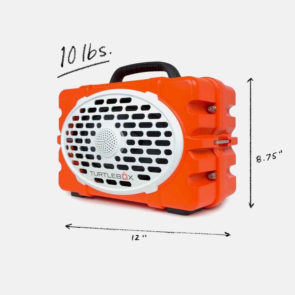 TurtleBox Blaze Orange Waterproof Bluetooth Gen 3 Outdoor Portable ...