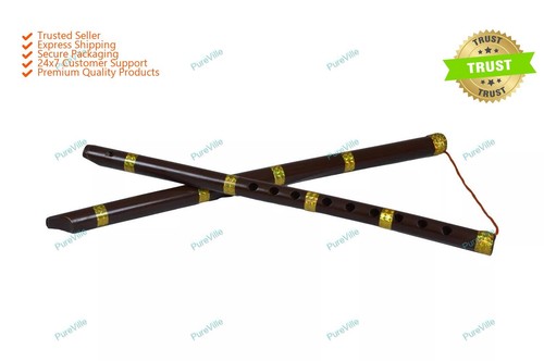 New Indian Wood Wind Musical Instrument Algoza Bamboo Flute Big Size ...