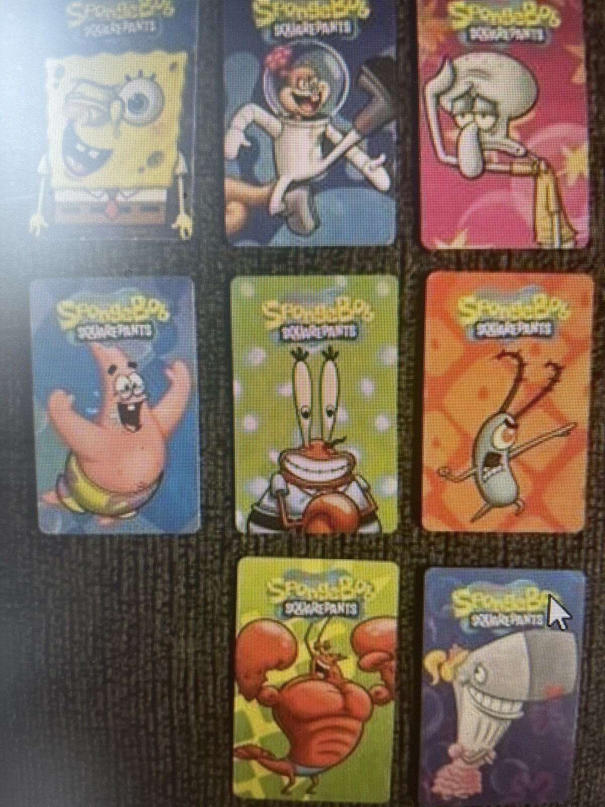 Dave & Busters SpongeBob Arcade Game 8 Card Set Without Gary (Barcoded ...