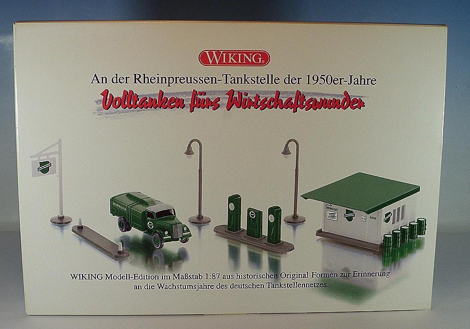 Wiking 1/87 Nr.099077 Set Rheinpreussen Tankstelle der 1950er Jahre OVP ...