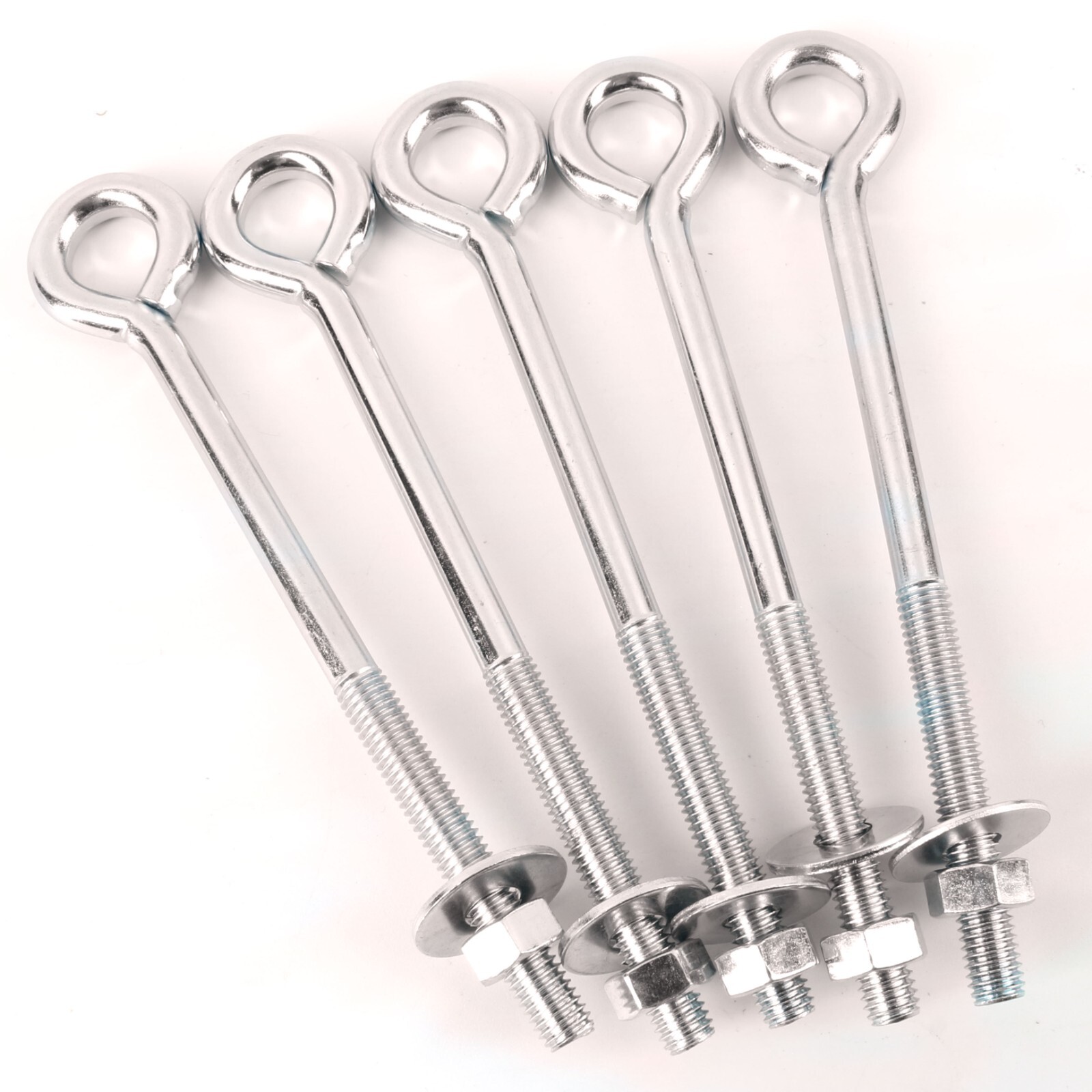 Choose 150mm M6 M8 M19 EYE BOLTS NUTS & WASHERS Folded Straining ...