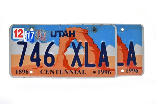 Utah License Plate Arch Centennial 746 XLA (Pair) | eBay
