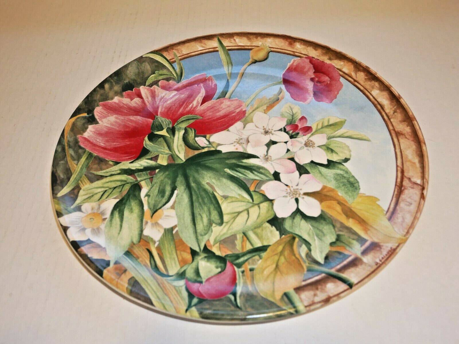 Faincerie Gien Volupte multi-color large cake serving plate Made in ...