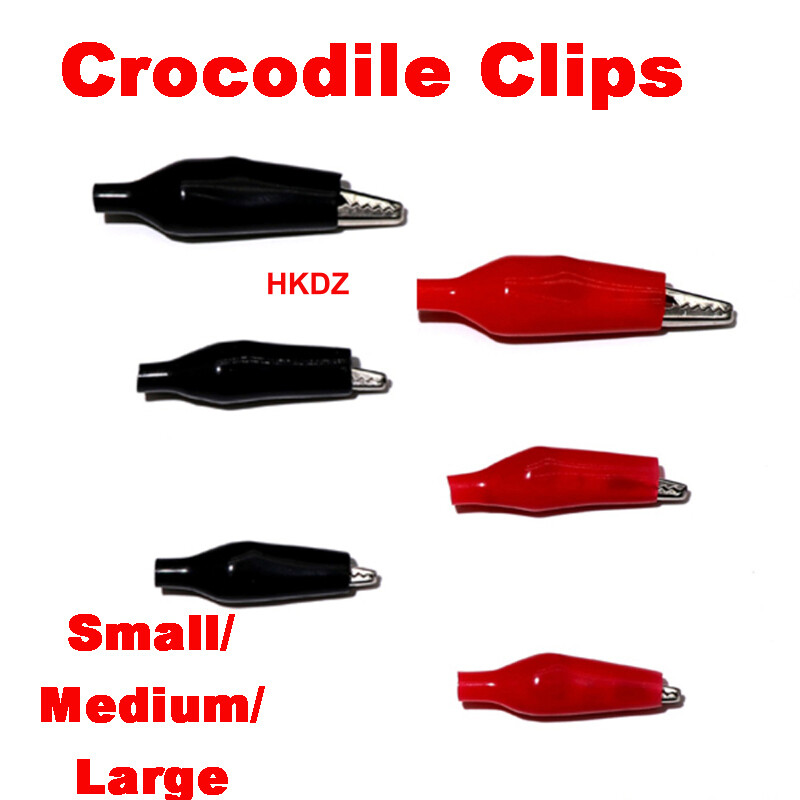 Red/Black Crocodile Clips Battery Test Lead Connector Electrical ...