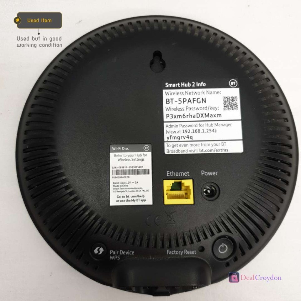 BT WIFI DISC ADD-ON FOR WHOLE HOME WIFI EXTENDER BLACK NO LEGS NO PSU ...