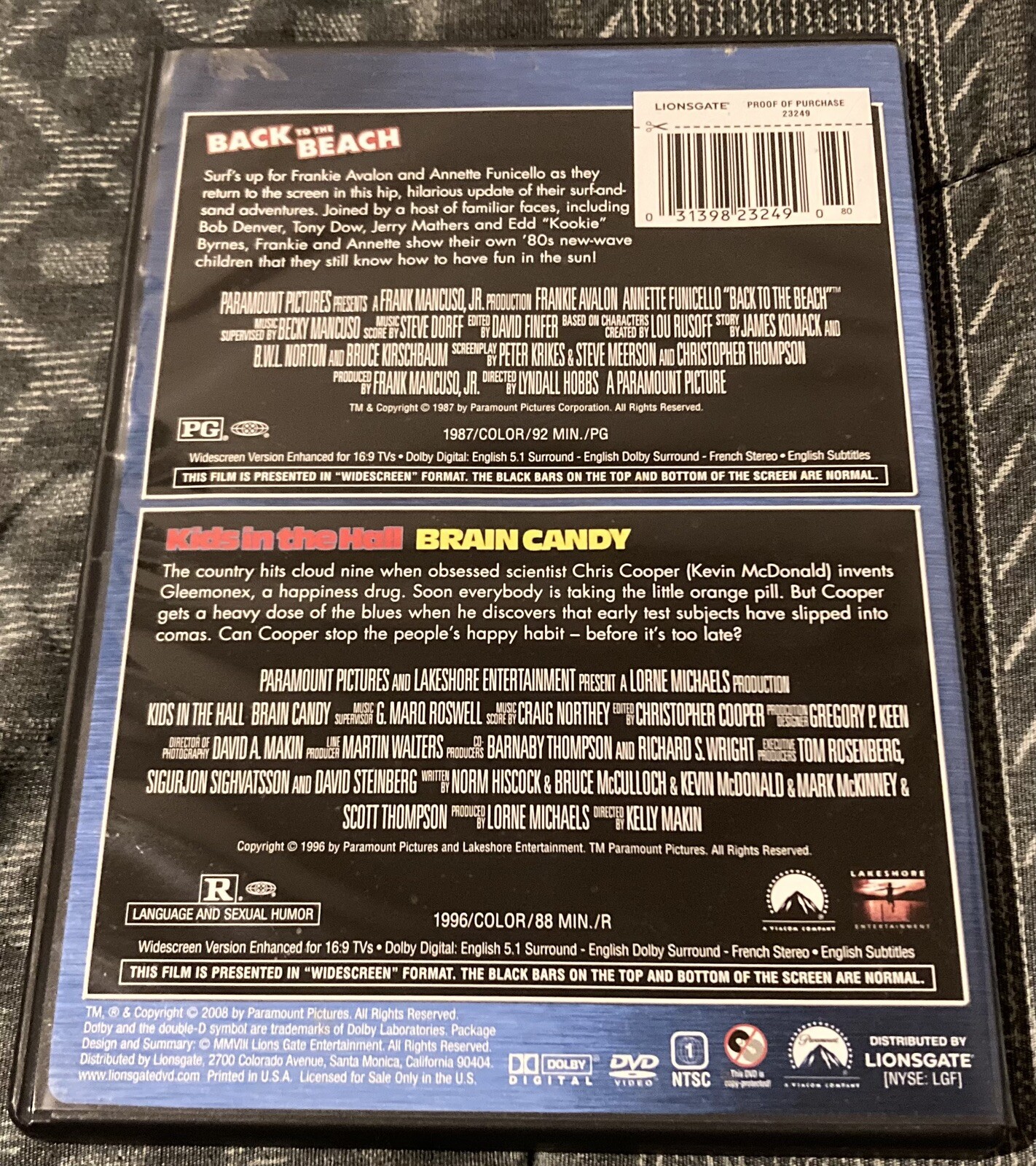 Back to the Beach/ Kids in the Hall - Brain Candy (DVD, 2008) for sale ...
