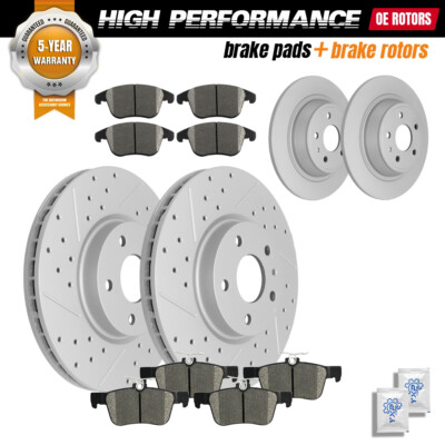 Front Rear Rotors & Ceramic Brake Pads for 2013 - 2019 Ford Fusion ...