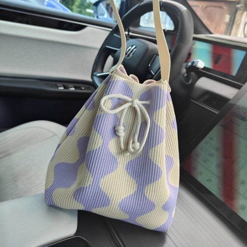 Large Capacity Shoulder Bag Trendy Drawstring Bucket Bag Messenger Bag ...