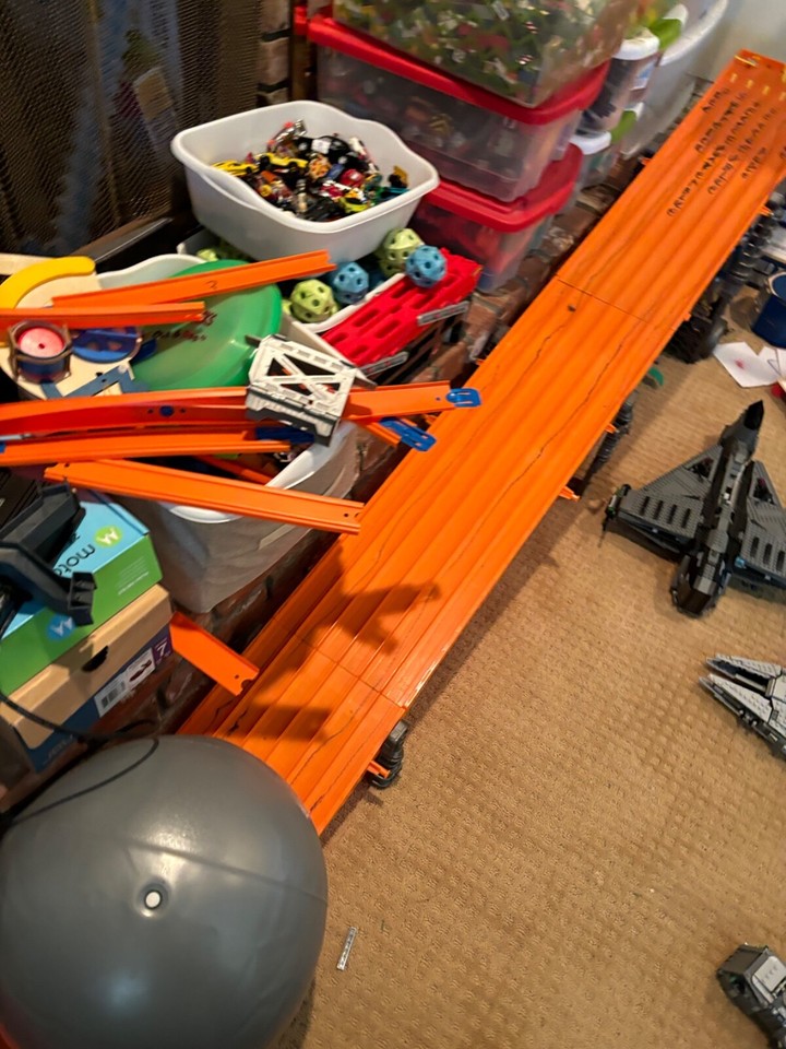 Hot Wheels Racing Track Set Super 6-Lane Raceway, 8ft Track | eBay