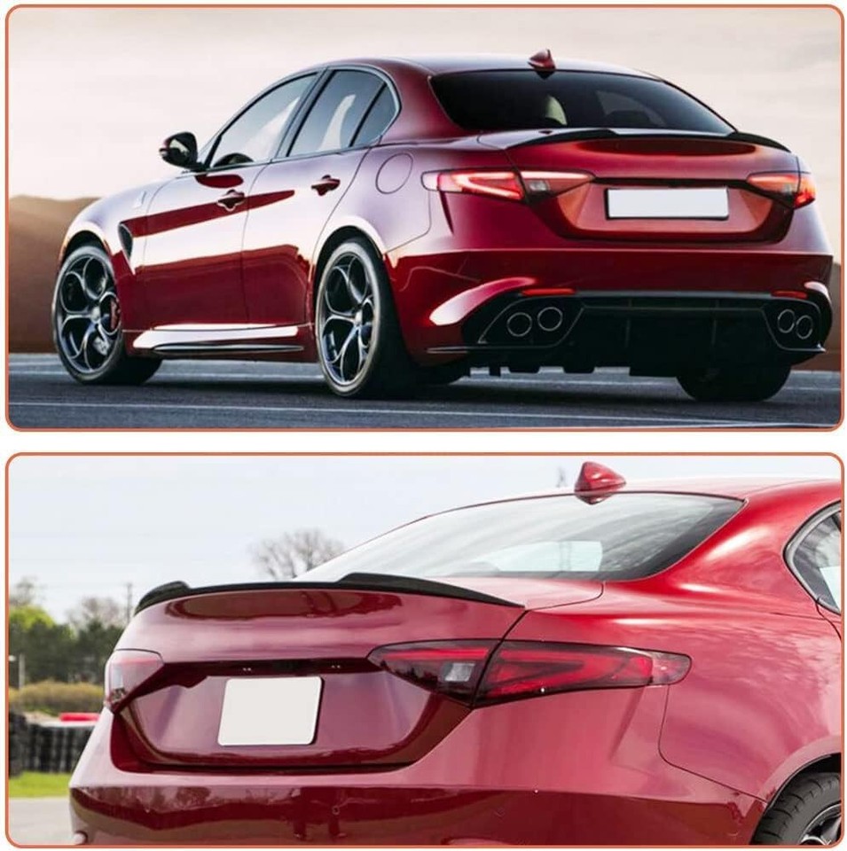 For 2017-2025 Alfa Romeo Giulia Quadrifoglio GLOSS BLACK Trunk Spoiler ...